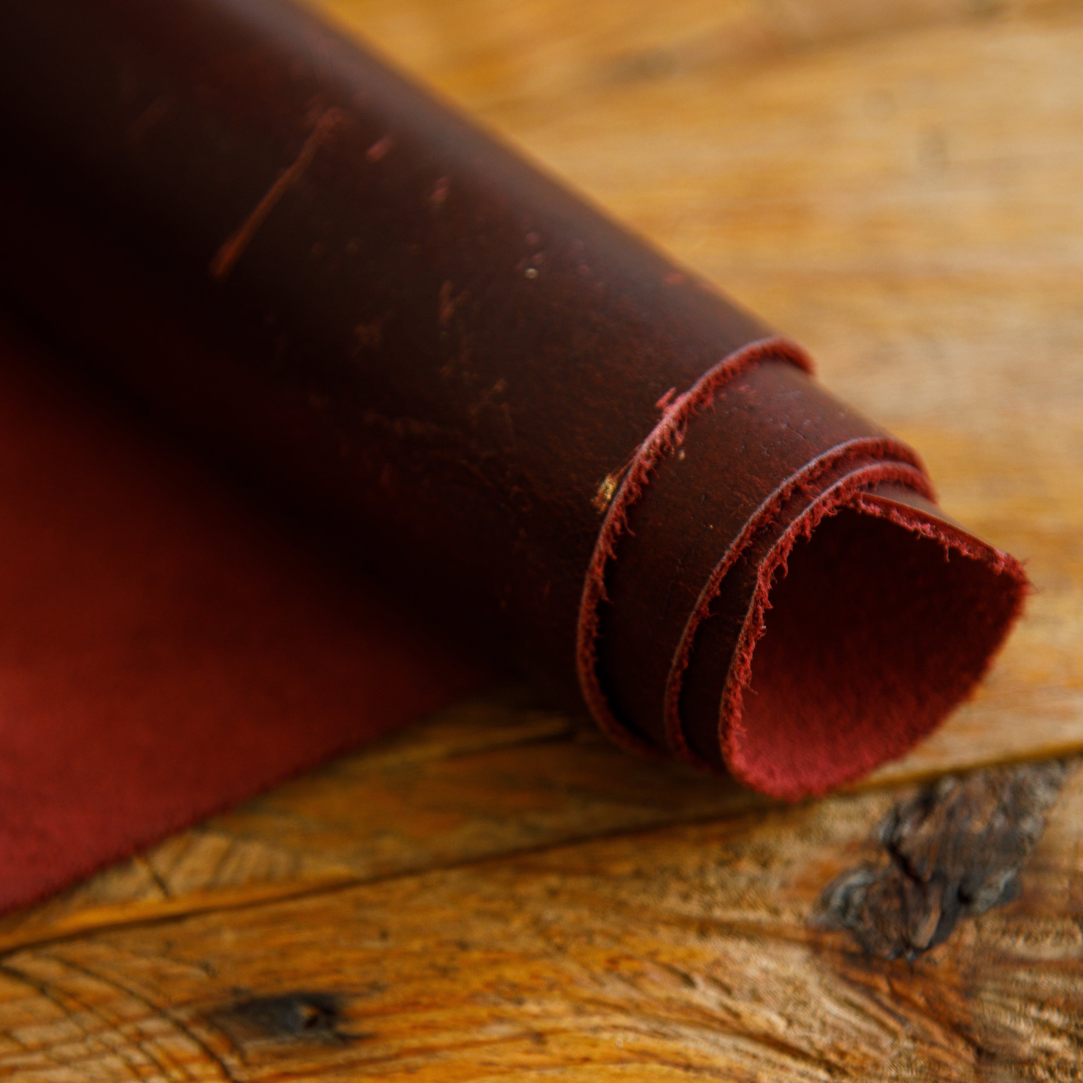 Crimson Ember Crazy Horse Pull-up Leather – Leather Hub